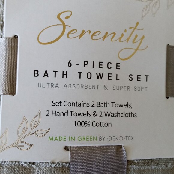 Serenity | Bath | Serenity 6piece Taupe Solid Cotton Bath Towel Set ...